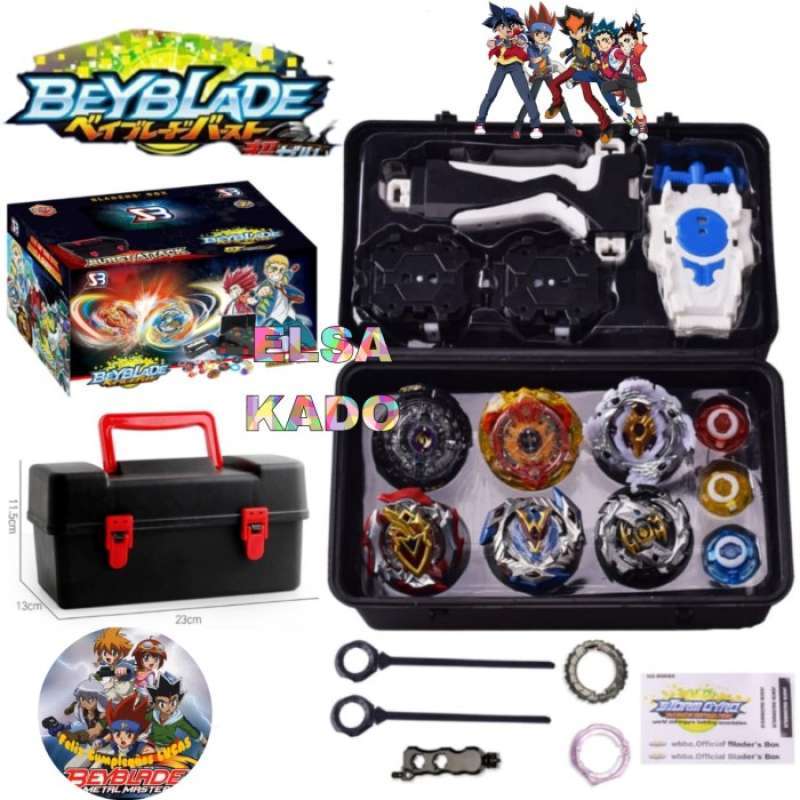 Promo Mainan Gangsing Beyblade Portable Box 6 In 1 Gasing Launcher ...