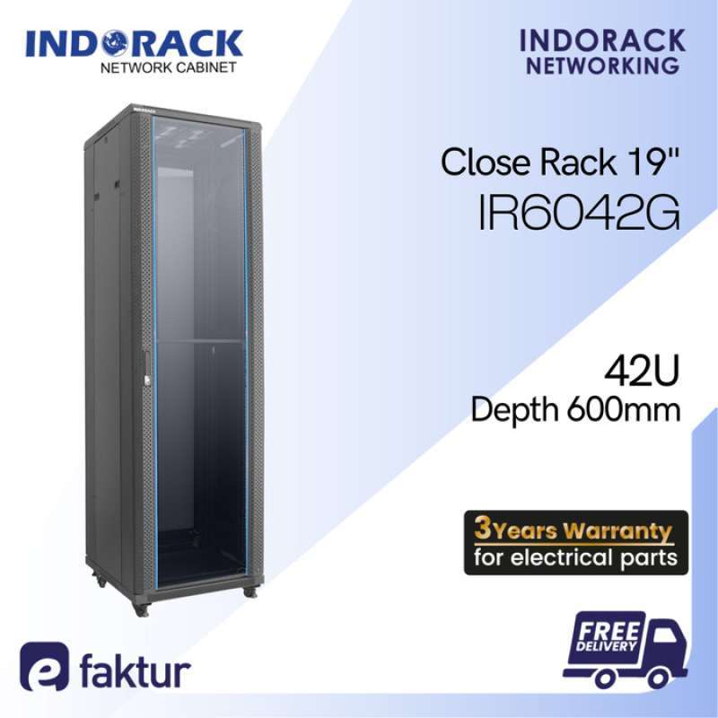 Jual Indorack Close Rack 42u Glass Door Rack Server 19 Depth 600mm ...