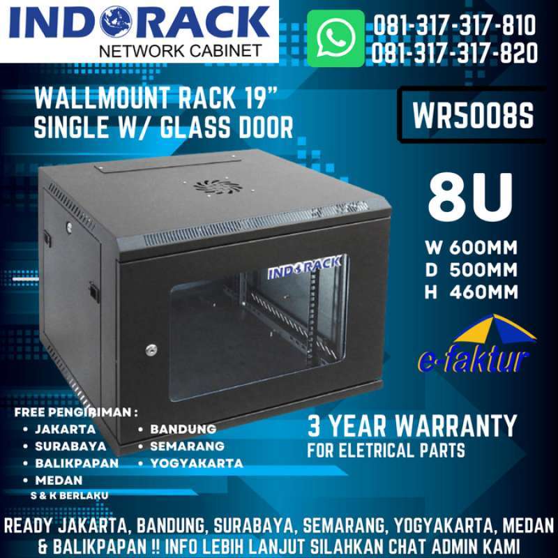 Jual Indorack Wr5008s - Wallmount Rack 8u 19 - Single Door Di Seller ...