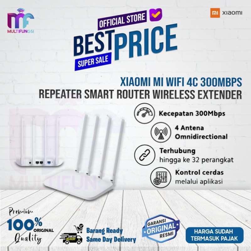 Jual Xiaomi Mi Wifi 4c 300mbps Repeater Smart Router Wireless Extender Di Seller Velvet Store ...