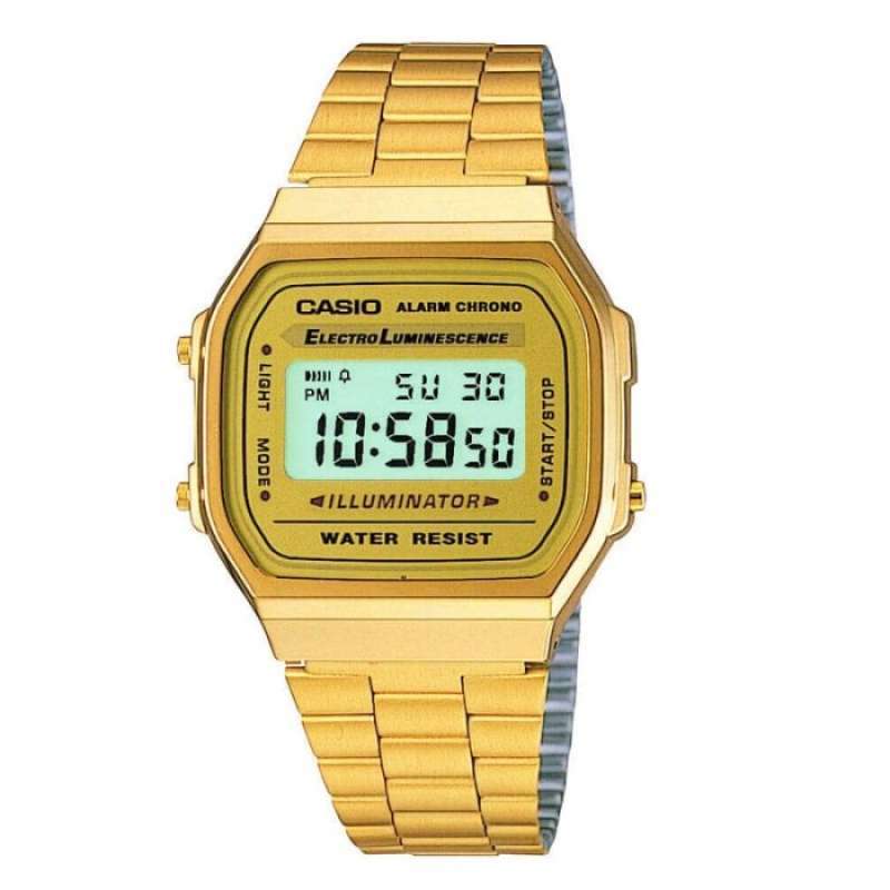 Jual Casio Original - Databank - A-168wg-9wdf - Men - Gold - Stainless ...