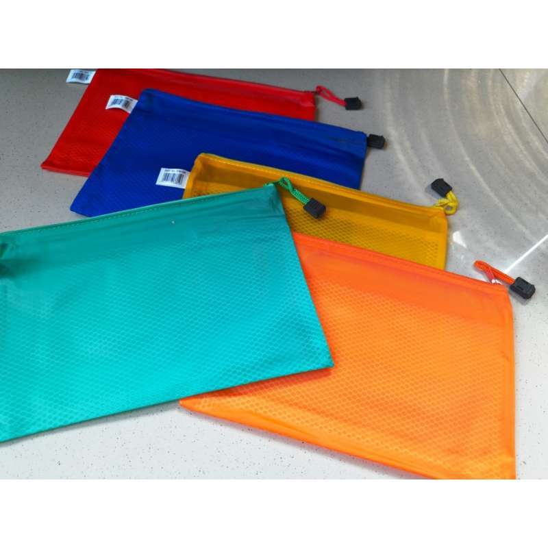 Jual Map Data Zipper / Tas Kecil Dokumen Resleting Jaring A5 - Microtop ...