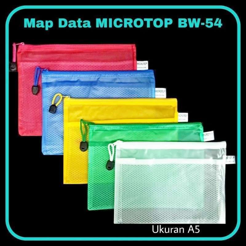 Jual Map Data Zipper / Tas Kecil Dokumen Resleting Jaring A5 - Microtop ...