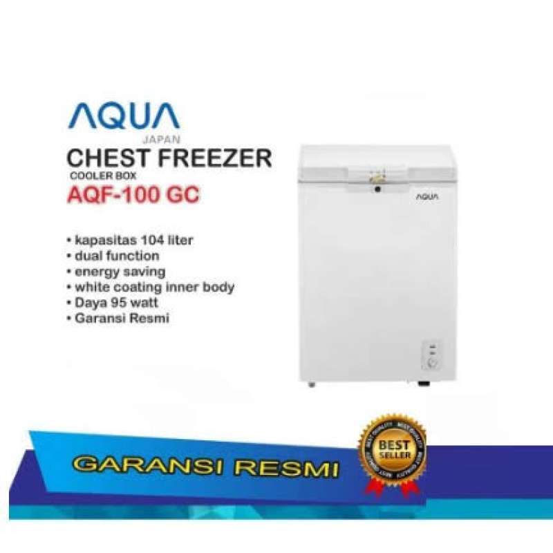 Promo Aqua Aqf-100gc Chest Freezer Cooler Box 104 L Aqf100gc Aqf100 ...