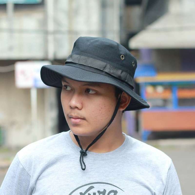 Jual Topi Rimba Pria Distro Hiking Gunung Lapangan Bahan Ripstop Tebal ...