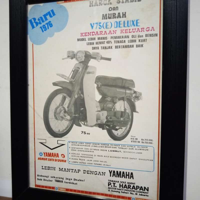 Jual Iklan Jadul Motor Yamaha V75 E Deluxe. Kertas Poster Otomotif ...