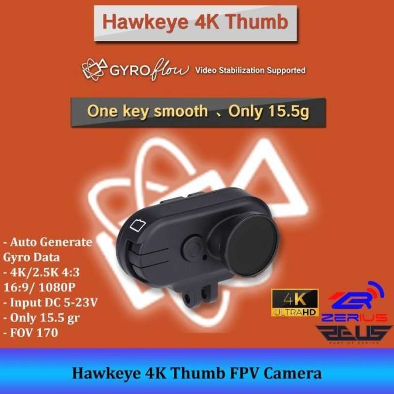 Jual Hawkeye Thumb 4k Fpv Camera With Gyro Data Gyroflow, Hawkeye 4k ...