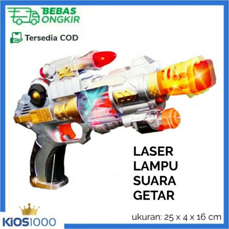 Jual Mainan Tembak Pistol Pistolan Anak Baterai Bunyi Nyala Getar Laser Di Seller Velvet Store ...
