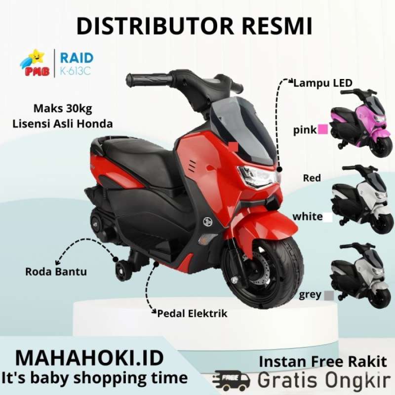 Jual Motoran Aki Anak Honda Lisensi Asli Raid K613c Pmb Motor Listrik ...