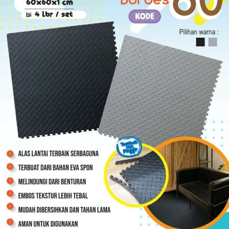Jual Evamat Bordes Polos Karpet Lantai Alas Lantai - Warna Abu Di ...