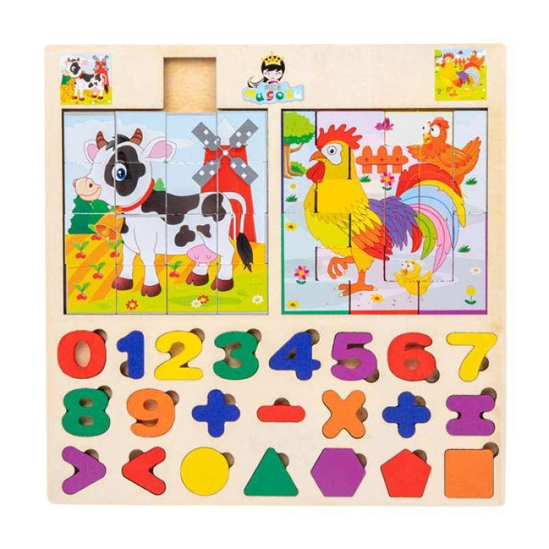 Jual Mainan Puzzle Kayu 3 In 1 Huruf Angka / Puzzle Geser / Puzzle ...