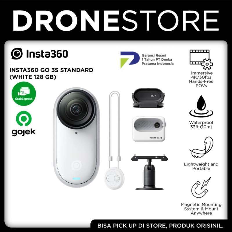 Jual Insta360 Go 3s Tiny Camera Action 4k Ultrahd Original Garansi Resmi - White Paket 12 Di ...