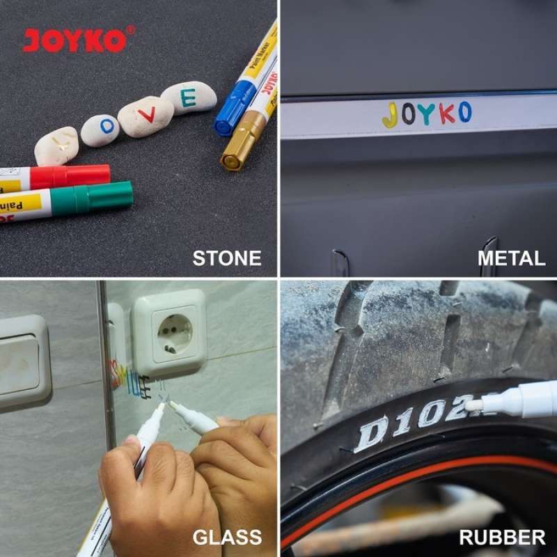 Jual Paint Marker Spidol Cat Permanent Joyko Ptm-41 Kuning Yellow Round ...