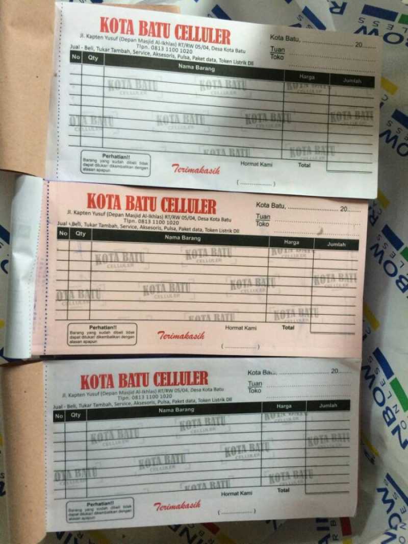 Jual Cetak Nota 1 Rangkap + Nomorator Di Seller Velvet Store ...