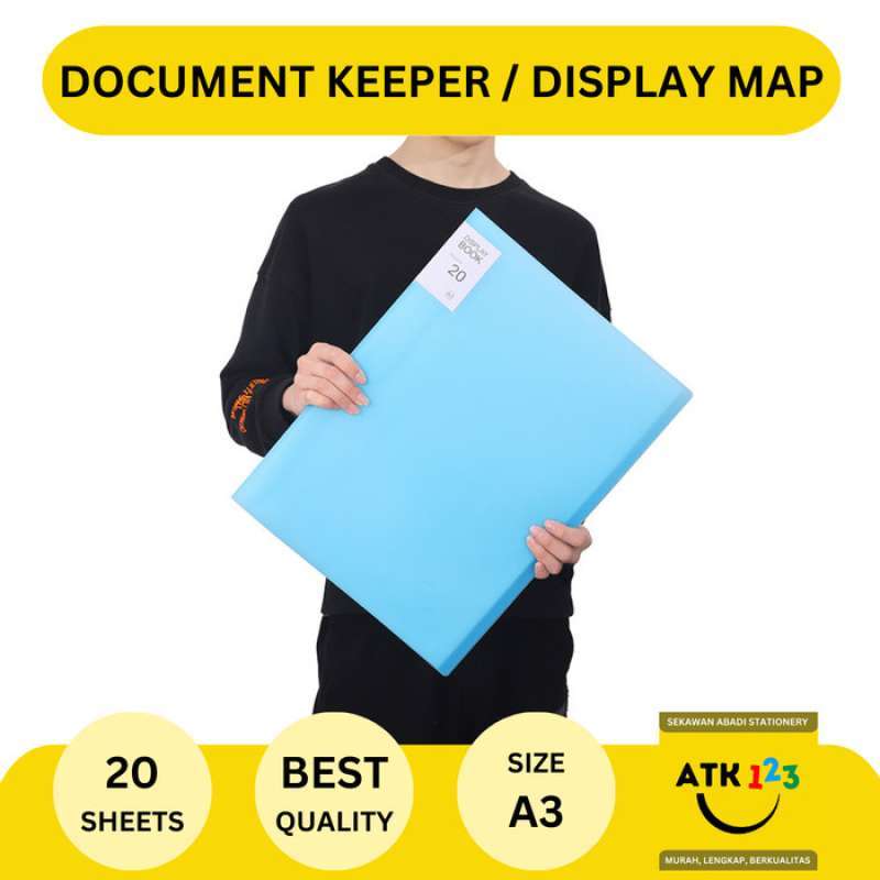 Jual Map Clear Holder Document Keeper A3 Display Jumbo Pastel Color 20 ...