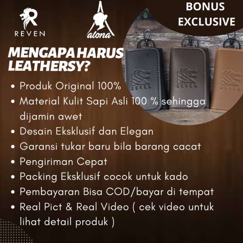 Jual Lanyard Gantungan Id Card Holder Kulit Sapi Asli Name Tag Reven ...