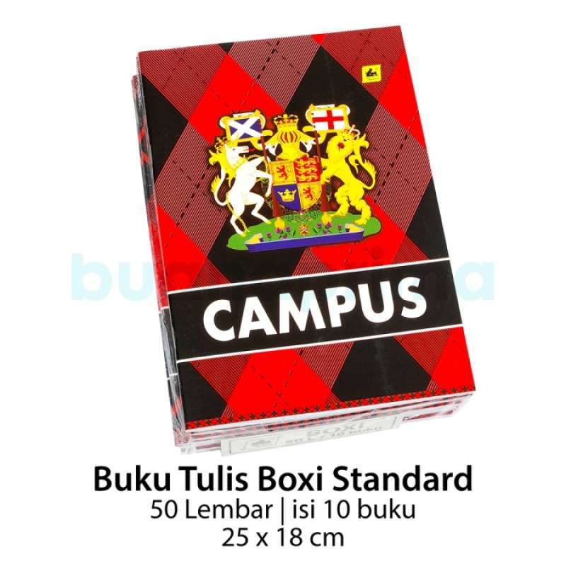 Jual Buku Tulis Boxi Campus 50 Lembar Isi 10 Buku Boxy Panjang Standard ...