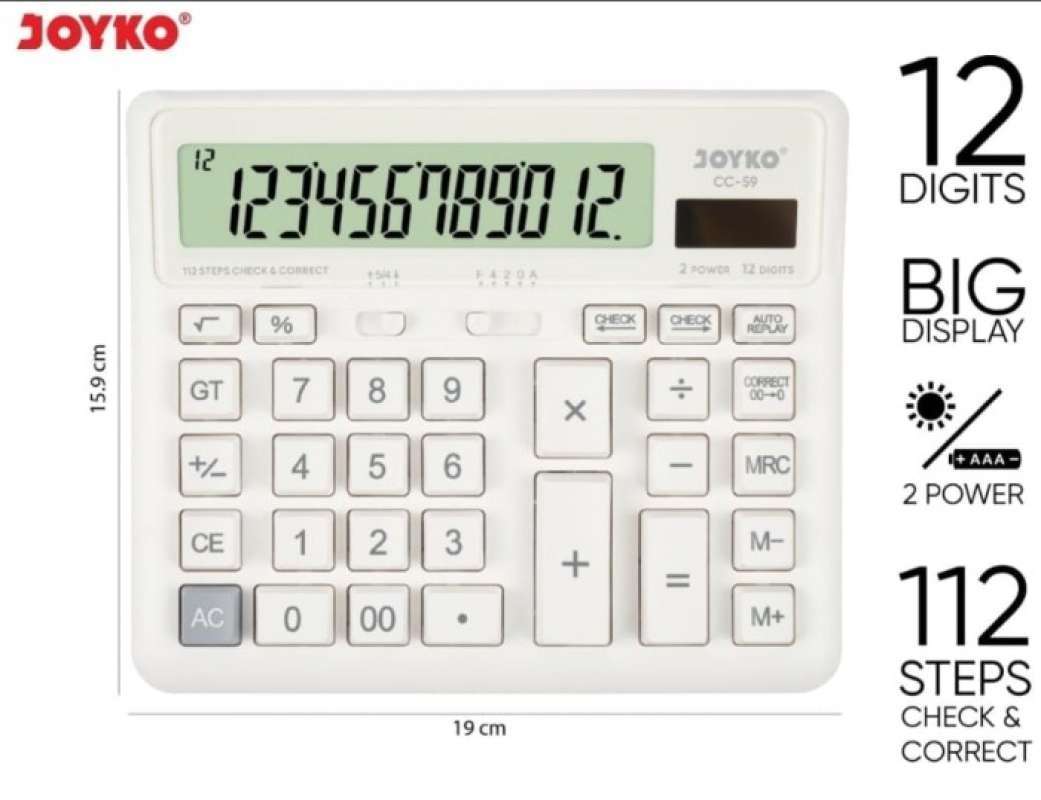 Jual Kalkulator Check & Correct Joyko Cc-59 - Calculator Desktop Cc59 Jumbo Di Seller Tombstone ...