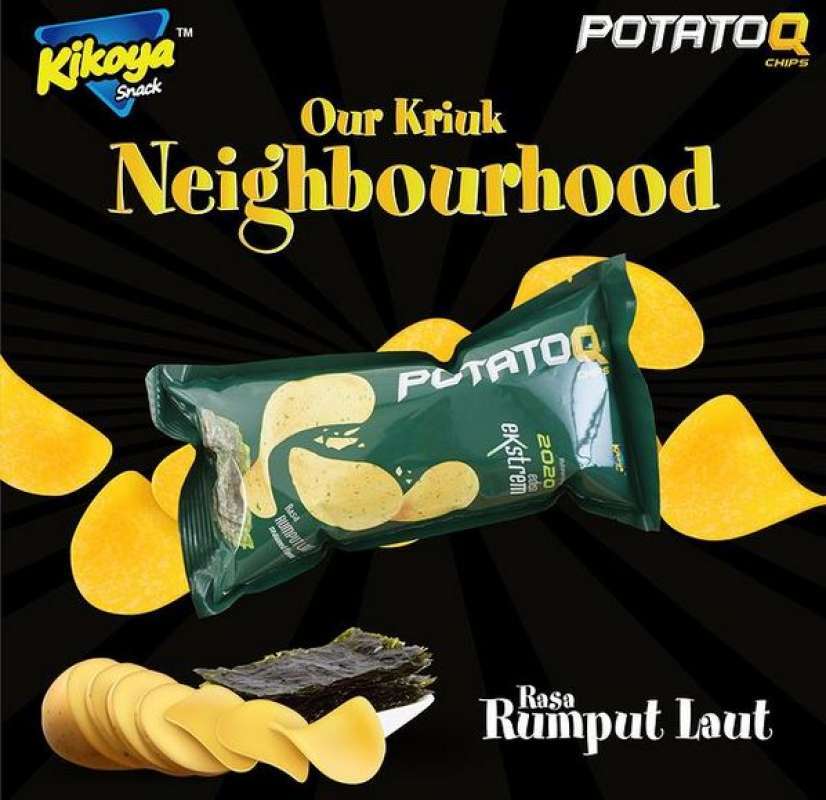 Jual Potato Q Snack Cemilan Makanan Ringan Rumput Laut Per Pack Isi 10 ...