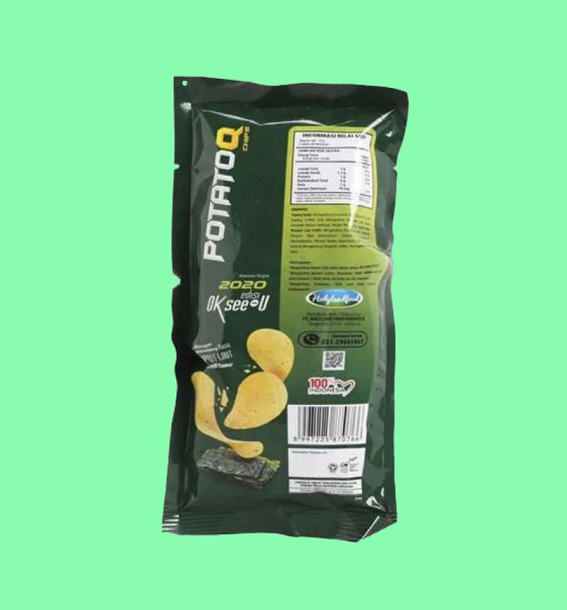 Jual Potato Q Snack Cemilan Makanan Ringan Rumput Laut Per Pack Isi 10 ...