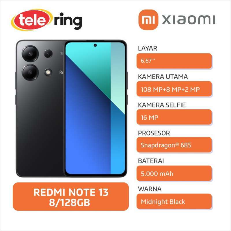 Jual Xiaomi Redmi Note 13 4g 8/128gb Black Di Seller Telering Official ...