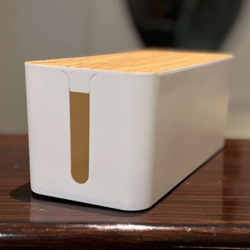 Jual Kotak Organizer Kabel Kayu Minimalis Charger Wire Cable Management ...