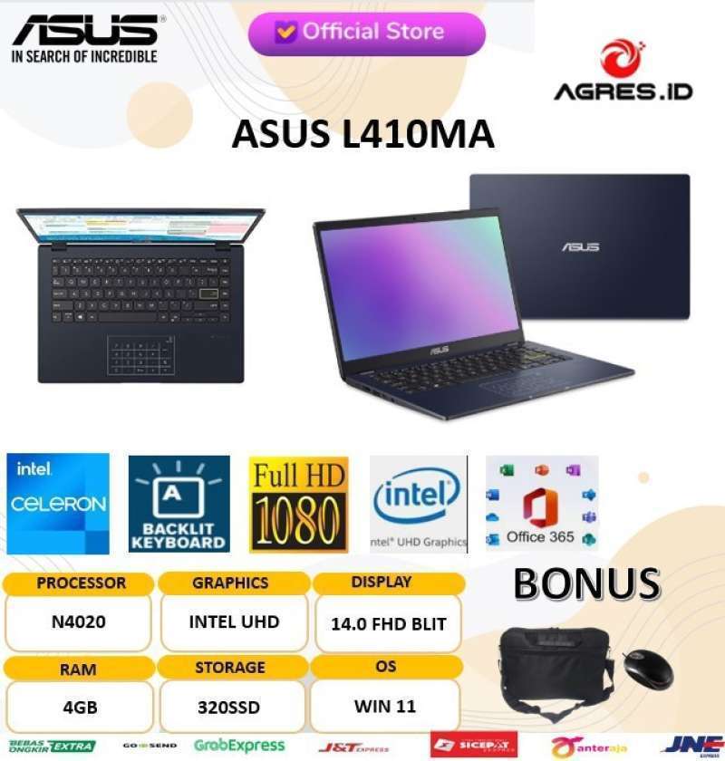 Jual Asus Vivobook L410ma N4020 4gb / 320gb Ssd 14 Off 365 W11 ( Distri ...