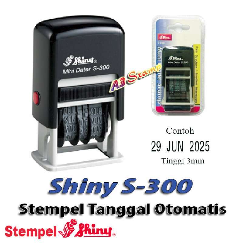 Jual Stempel Tanggal Otomatis 3mm Shiny S-300 Self-inking Di Seller ...