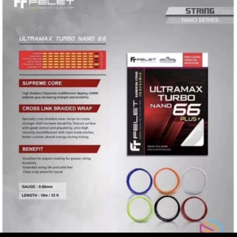 Jual Senar Raket Badminton Felet Ultramax Turbo Nano 66 Ori - White Di Seller Tombstone ...