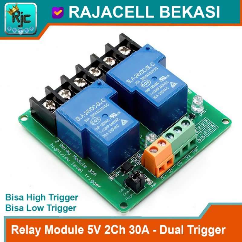 Promo Relay Module Arduino 2ch 30a Input Bisa High Dan Low Active