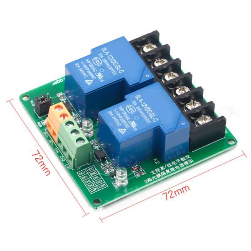 Promo Relay Module Arduino 2ch 30a Input Bisa High Dan Low Active ...