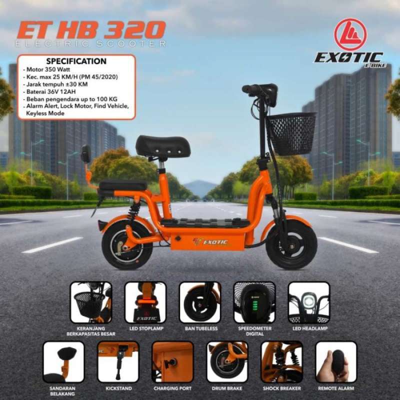 Jual Scooter Electric Exotic Hb320 Skuter Listrik Et Hb 320 Termurah - Hijau Di Seller Tombstone ...
