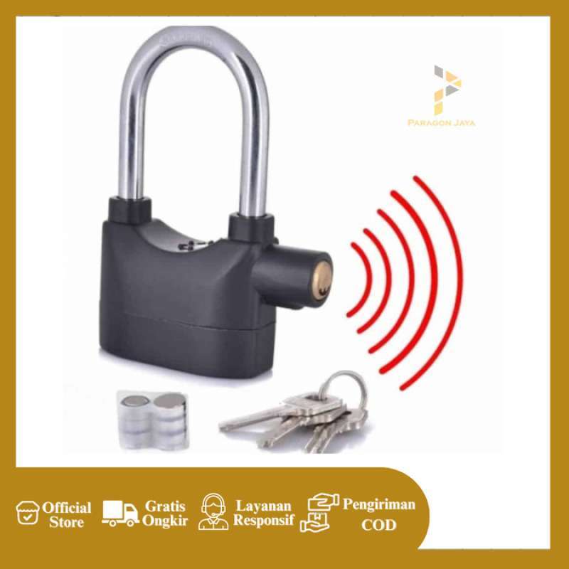 Jual Gembok Alarm Kunci Gerbang Pintu Rumah Rantai Anti Maling Alarm ...