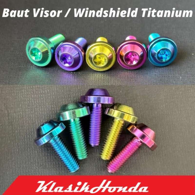 Jual Baut Visor Windshield Titanium Nmax Aerox M5 X 15 - Biru Di Seller ...
