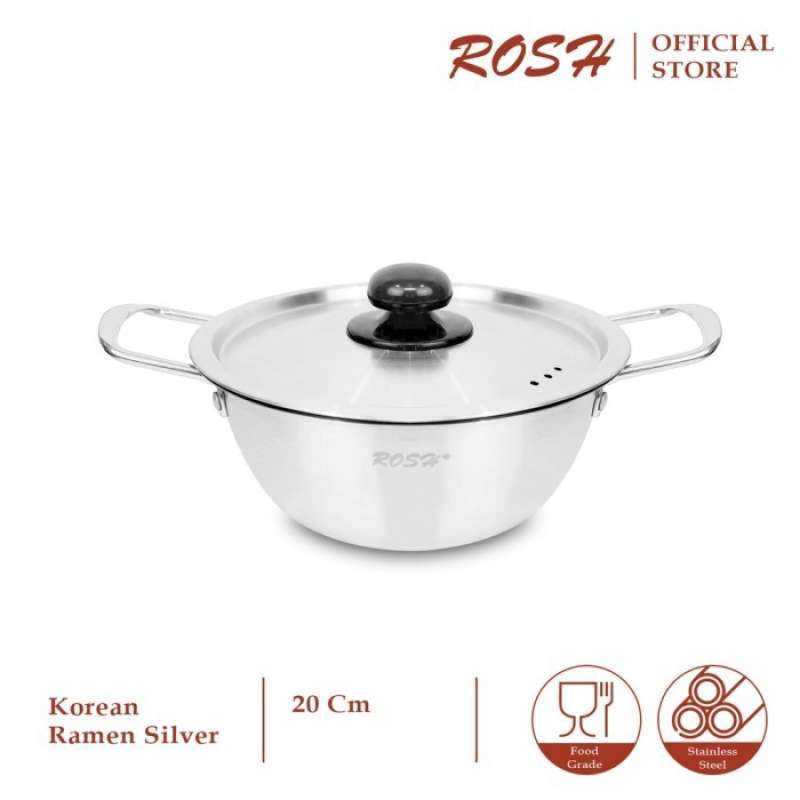 Promo Rosh Ramen K Pot Silver Mangkok Panci Masak 16 - 24 Cm Stainless Steel Diskon Diskon 33% ...