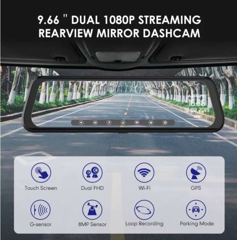 Promo Termurah Azdome Ar08 Mirror Dashcam Mobil Spion Kamera Wifi Adas ...