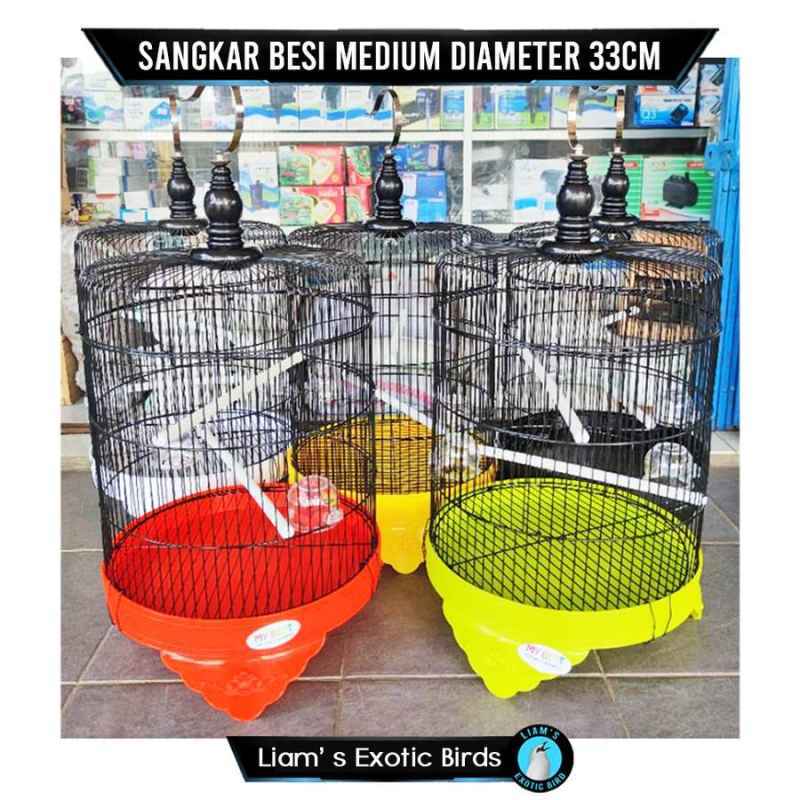 Jual Sangkar Besi Bulat Ukuran Medium Untuk Lovebird Kenari Parkit Full ...