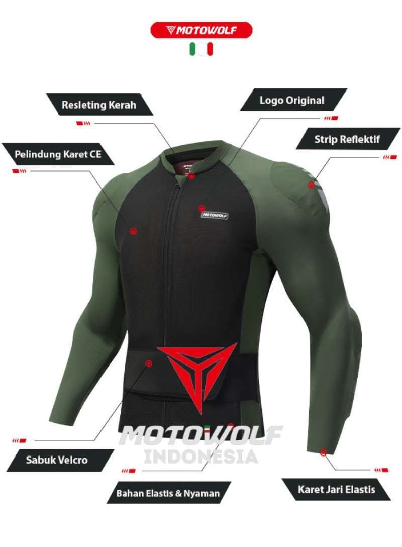 Jual Motowolf Inner Protector Baju Riding Safety 7 Area Unisex 1031b ...