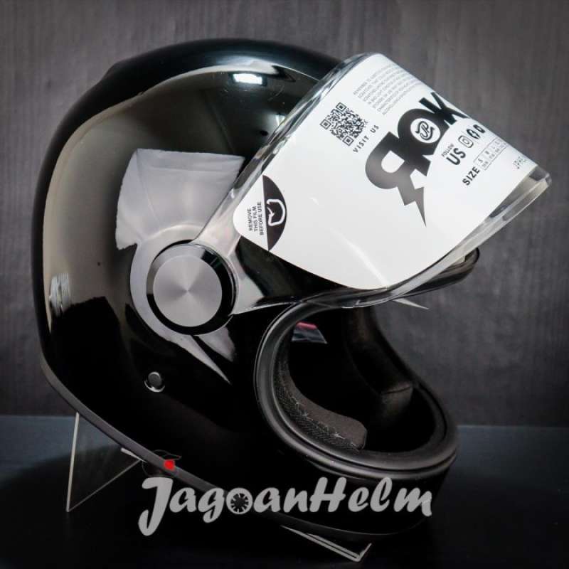 Jual Jpx Helm Jp Rokr Solid | Super Black Silver | Retro Classic - M Di ...