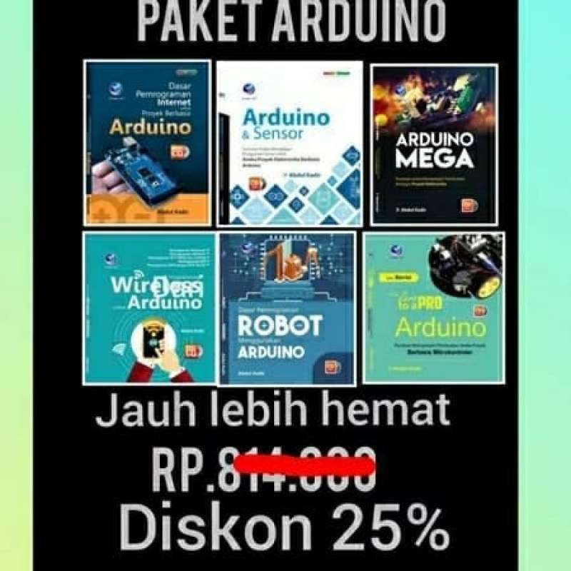 Promo Buku Paket Arduino 6in1 Arduino Mega Sensor Dan Wireles Arduino 0583