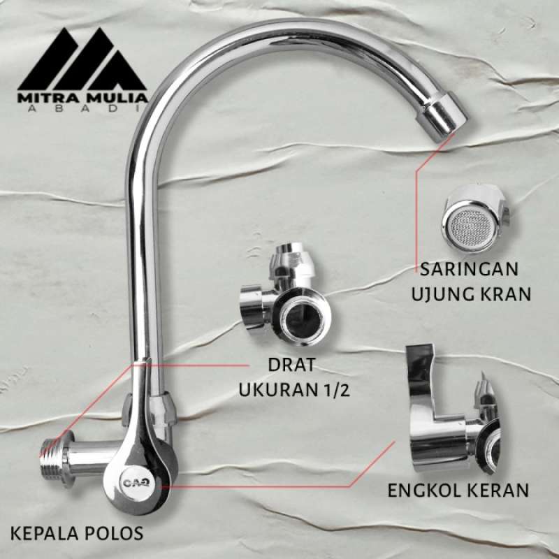 Promo Keran / Kran Angsa Stainless / Keran Cuci Piring - Kepala Polos Diskon 23% Di Seller ...