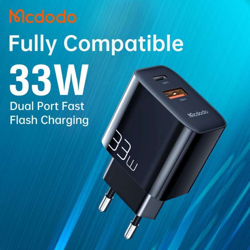 Jual Mcdodo Kepala Charger 33w Quick Charge Type C + Usb Fast Charging ...