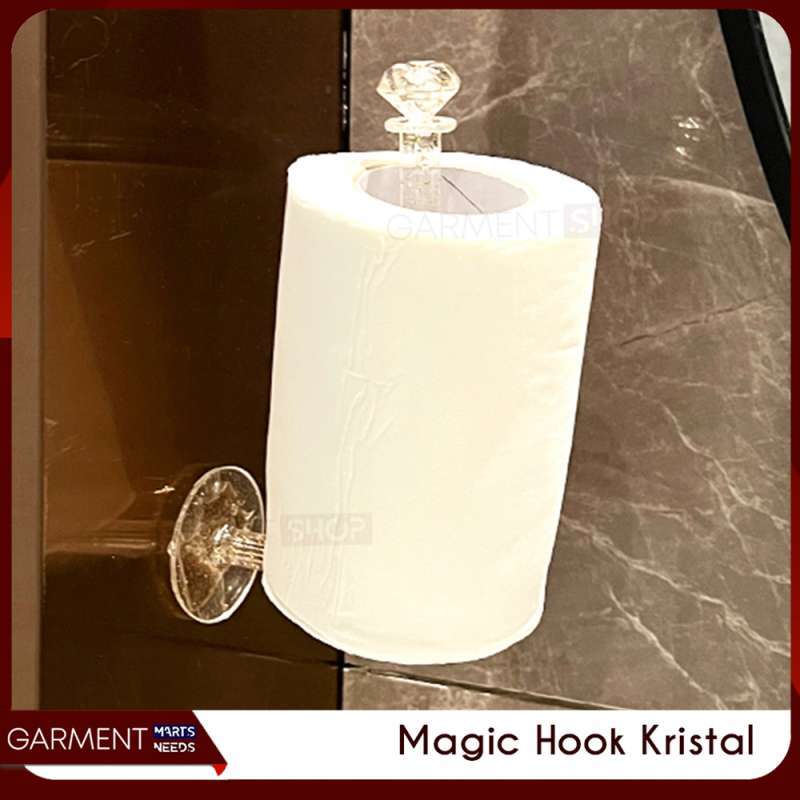 Jual Gantungan Tempel Hook Kristal Tisu Roll Pegangan Pintu Tarik ...