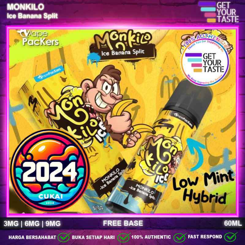 Promo Liquid Monkilo Ice Banana Split 60ml Freebase By Vape Packers ...