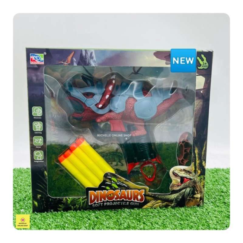 Promo Mainan Anak Tembakan Dinosaurus Soft Gun - Dino Gun Merah Diskon ...