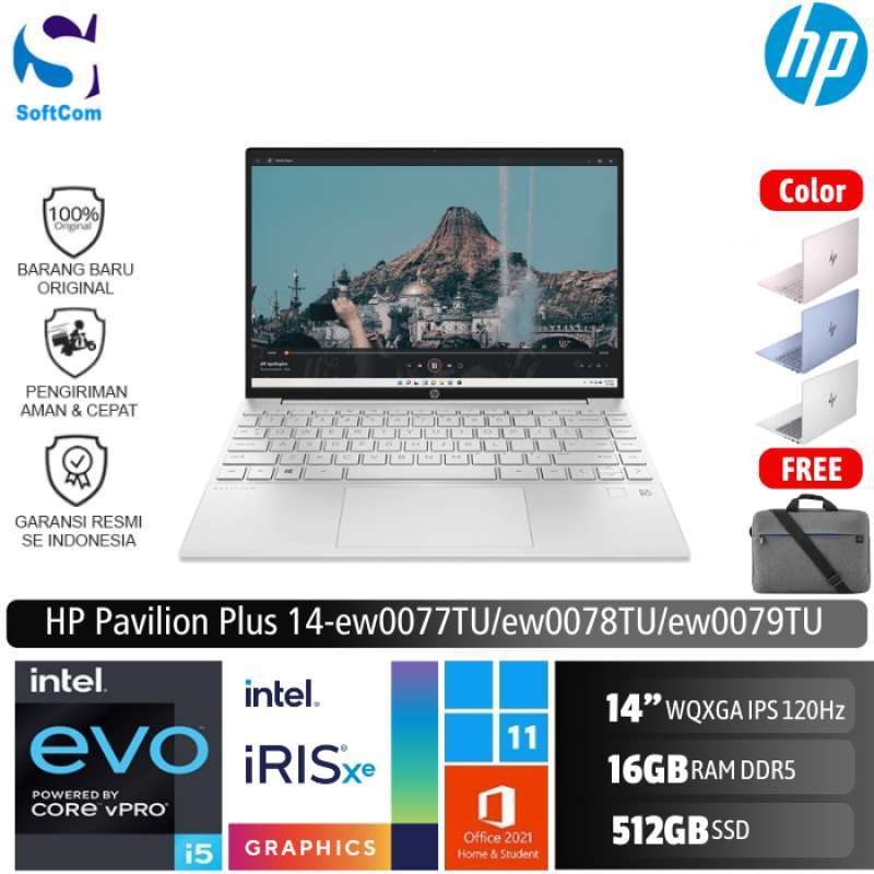 Promo Hp Pavilion Plus 14 Ew0077tu Ew0078tu Ew0079tu Notebook [i5 1335u Evo/16gb/512gb Ssd/win ...