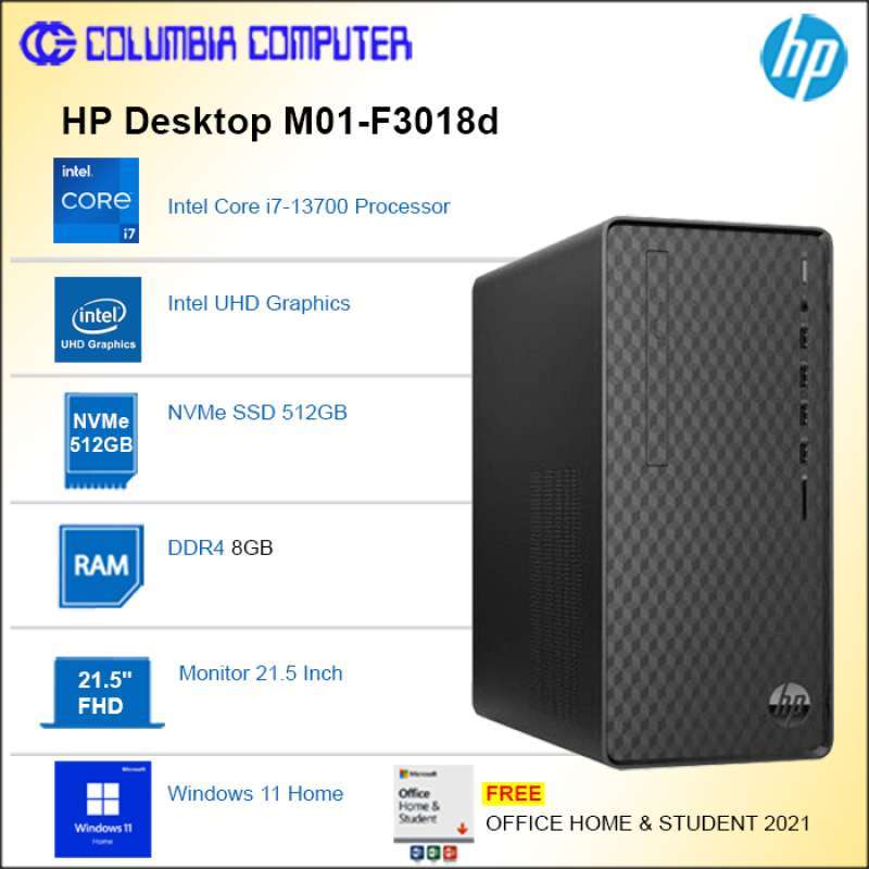 Jual Hp Desktop M01-f3018d I7-13700 8gb 512gb Win 11 + Ohs 21.5led Di Seller Cosmos Computer ...