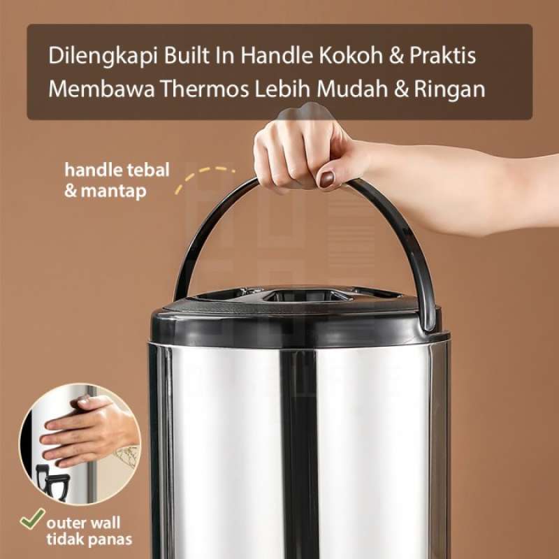 Jual Hugo Dispenser Termos Air Stainless Steel Dengan Keran Milk Tea ...