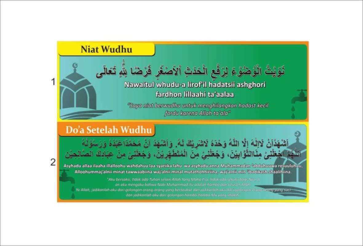 Promo Stiker Niat Wudhu Dan Doa Setelah Wudhu Diskon 23% Di Seller ...