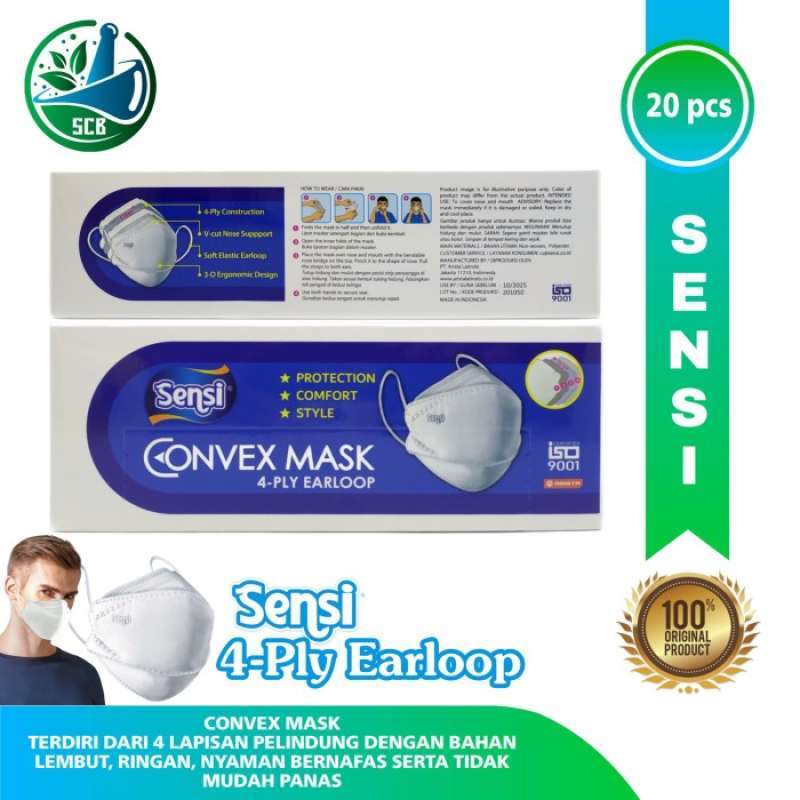 Promo Masker Sensi Mask Convex 4 Ply Earloop Isi 20 Pcs Diskon 23% Di ...